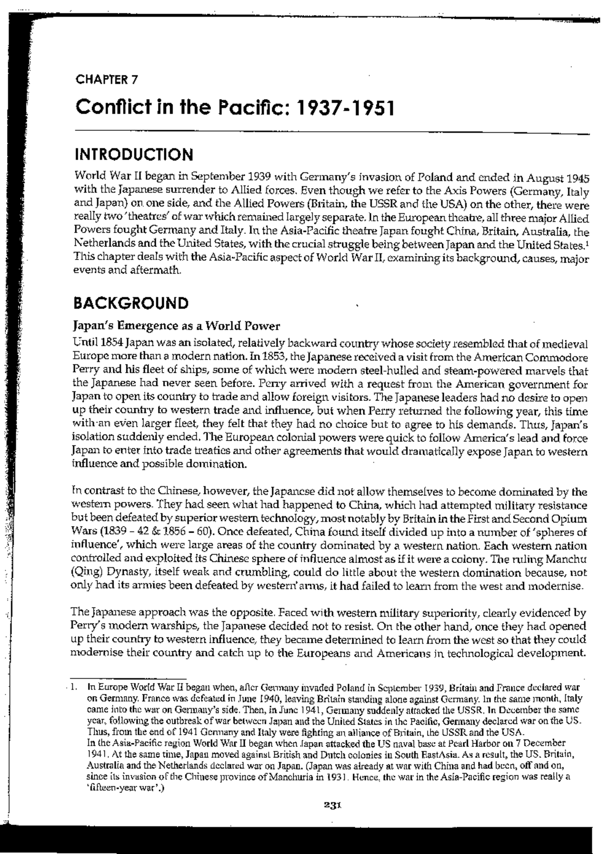 Conflict in the Pacific 1937-51 text notes - CHAPTER 7 Conflict in the ...