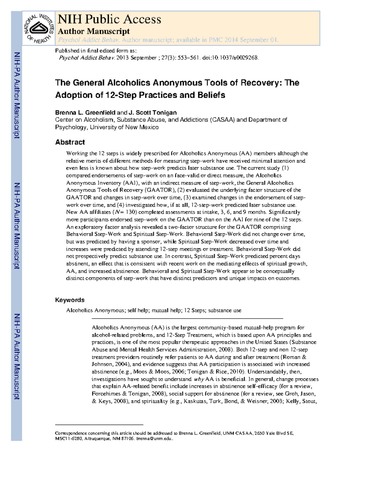 AA 12 kroków - The General Alcoholics Anonymous Tools of Recovery: The ...