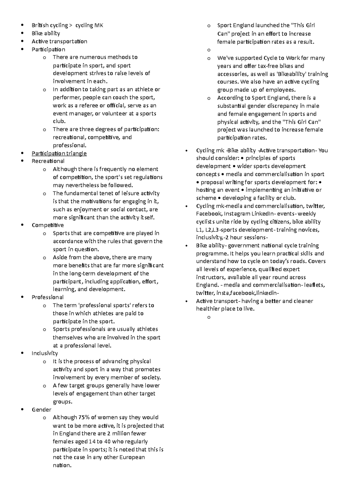 Cycling notes - yes - British cycling > cycling MK Bike ability Active ...