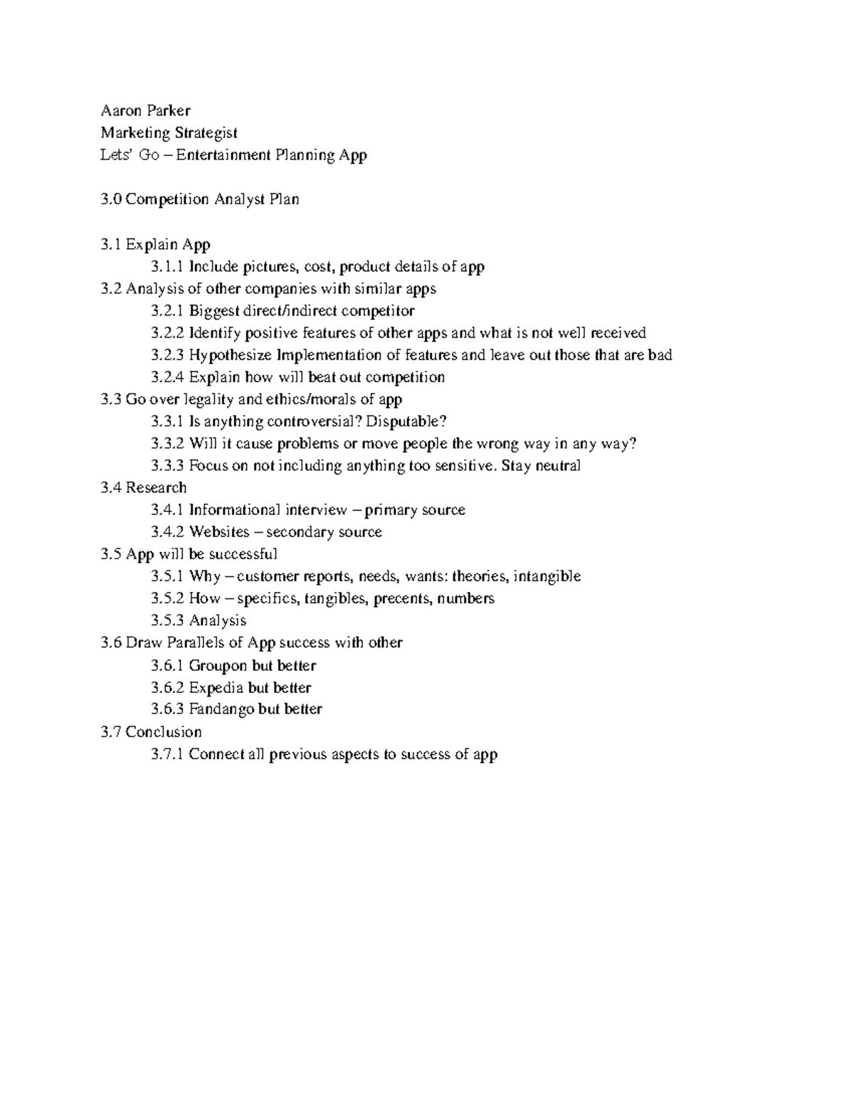 Writ 107b app rough draft - Aaron Parker Marketing Strategist Lets’ Go ...