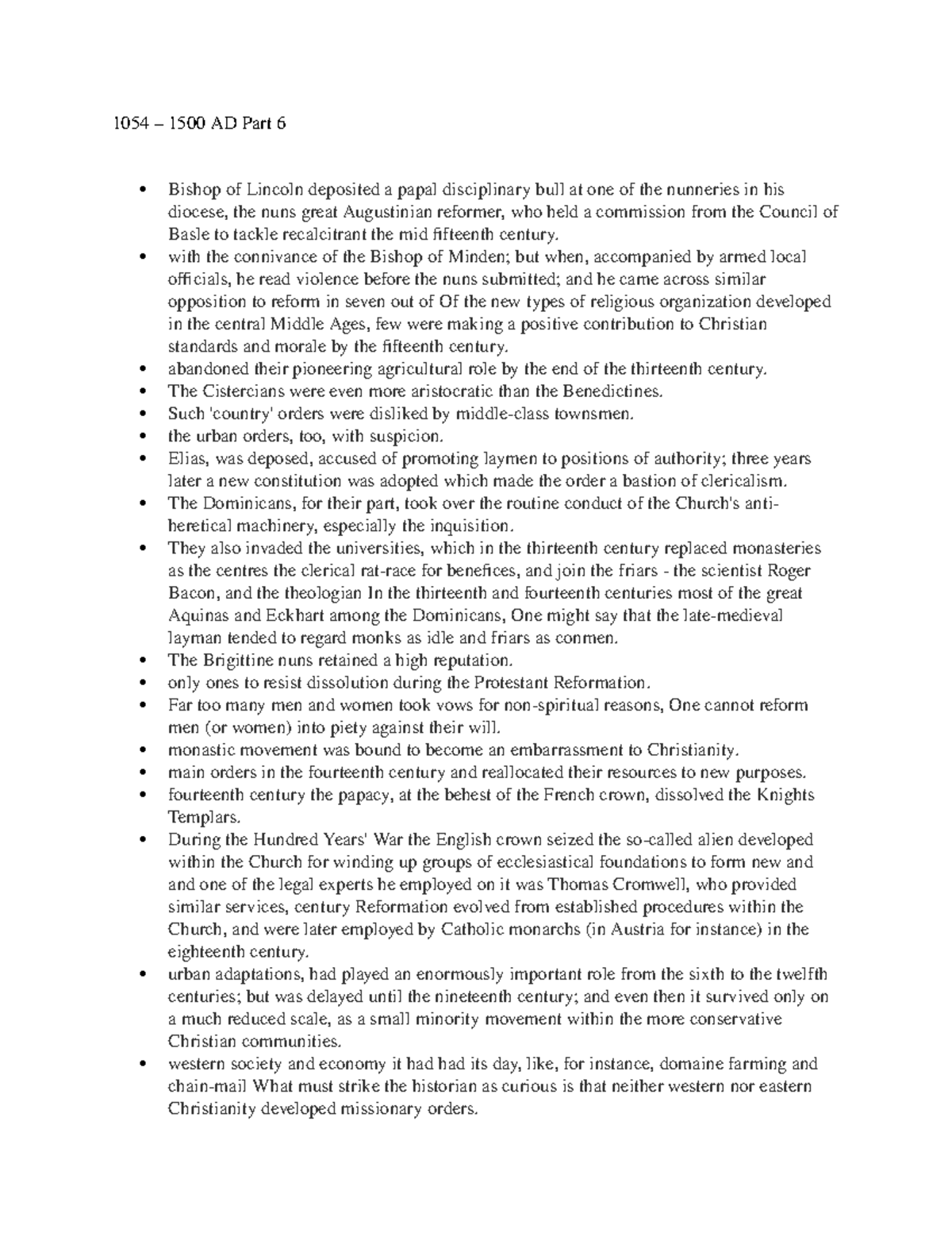 1054 – 1500 AD Part Six - 1054 – 1500 AD Part 6 Bishop of Lincoln ...