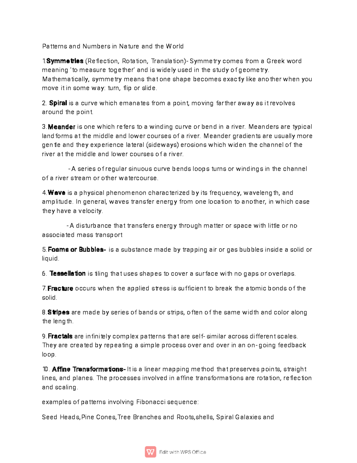 Patterns and Nu-WPS Office - PatternsandNumbersinNatureandtheWorld 1 ...