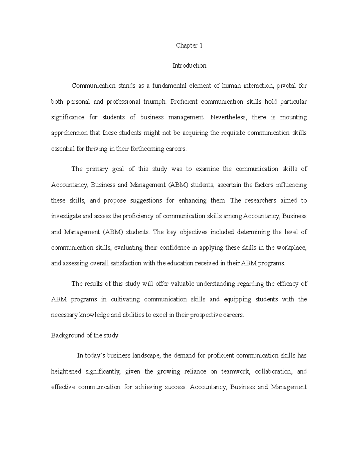business management - Chapter 1 Introduction Communication stands as a ...