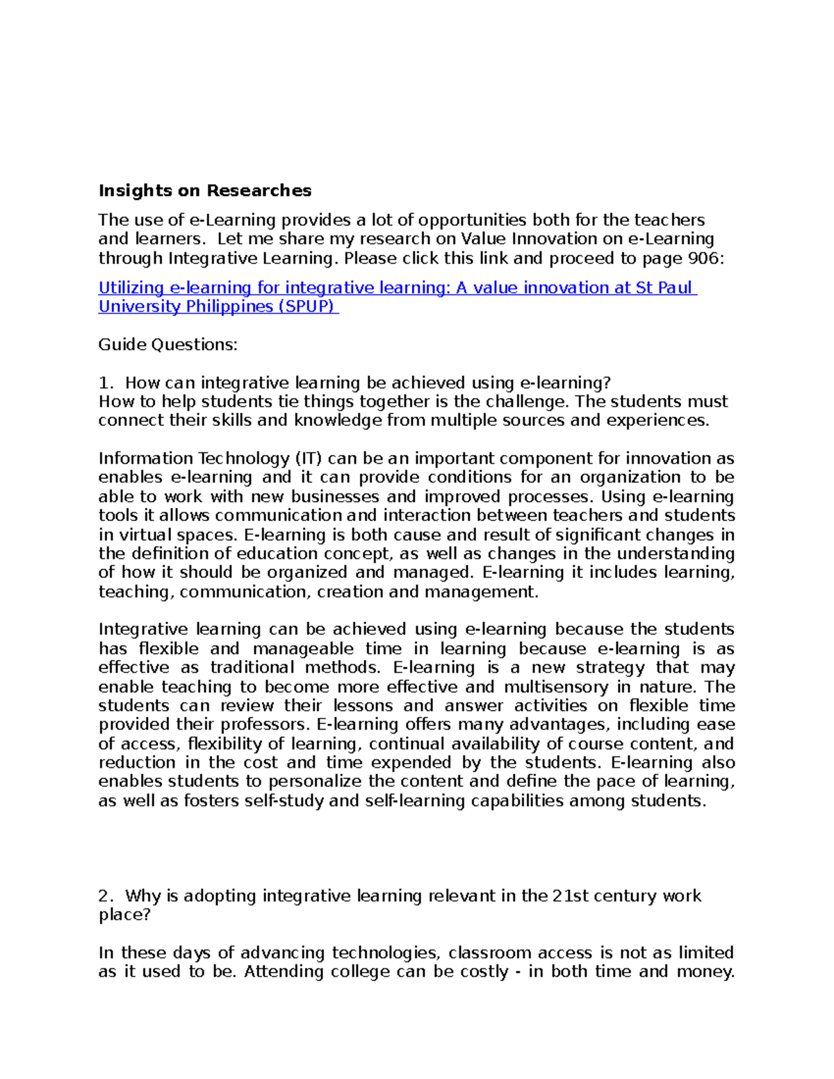Module 2 Lecture Notes 9 Insights On Researches The Use Of E