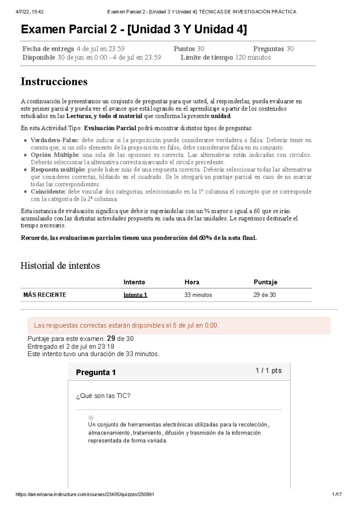Examen Parcial 2 - [Unidad 3 Y Unidad 4] Técnicas DE Investigación Práctica - Examen Parcial 2 ...