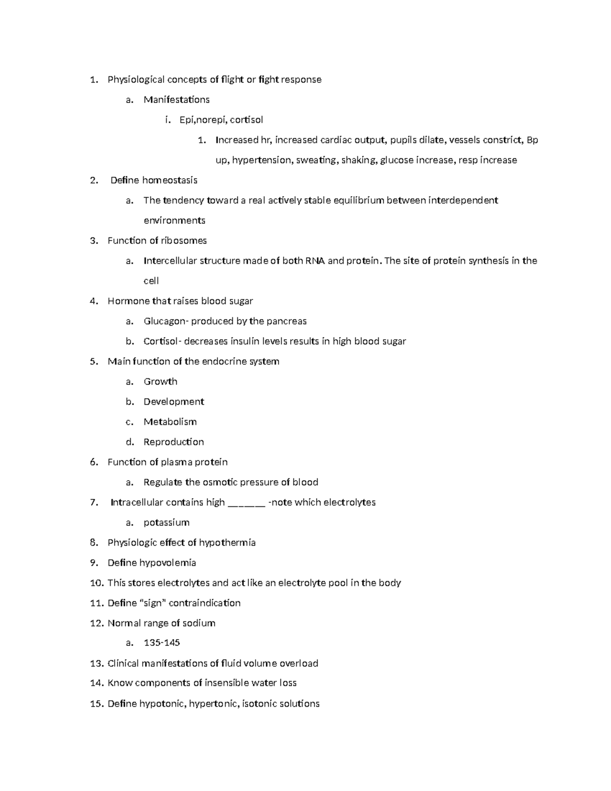 Patho - Physiological concepts of flight or fight response a ...