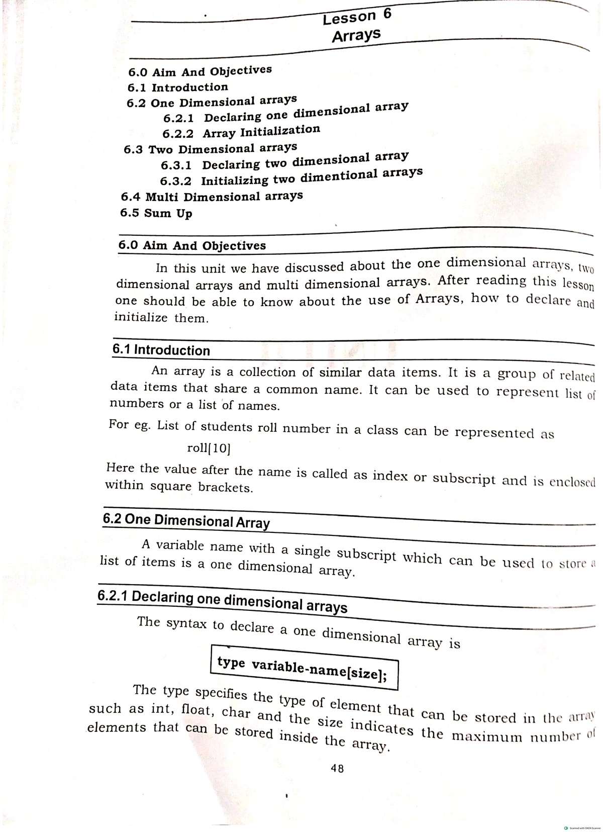 different types of arrays - Bachelor of Computer Application - Studocu