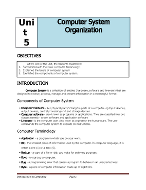 Algorithm and flow chart - Introduction to Computing - Studocu
