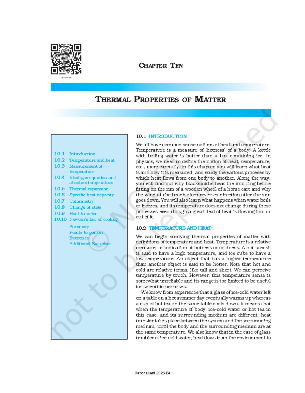 Thermal Properties OF Matter - CHAPTER TEN THERMAL PROPERTIES OF MATTER ...