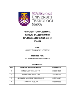 Accounting - AC110 - UiTM - Studocu