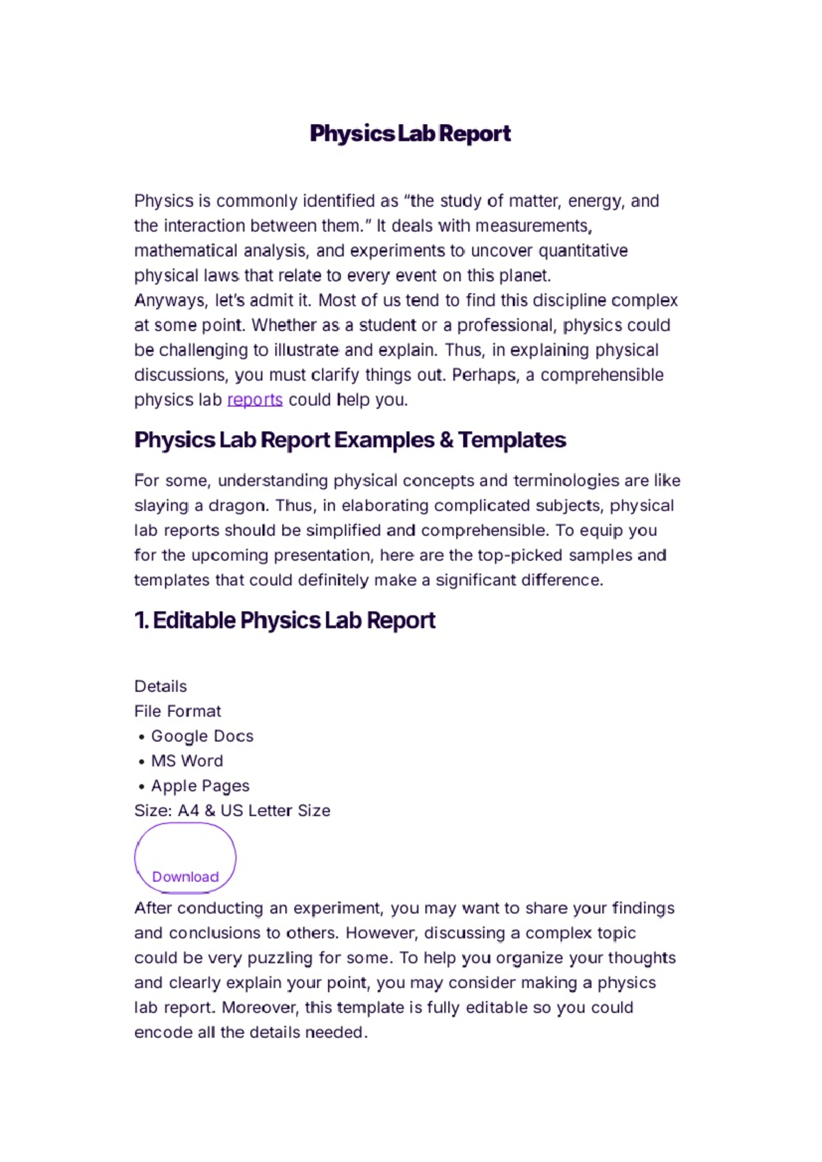 File 1732012 316567 - dfsdfs - Physics Lab Report Physics is commonly ...
