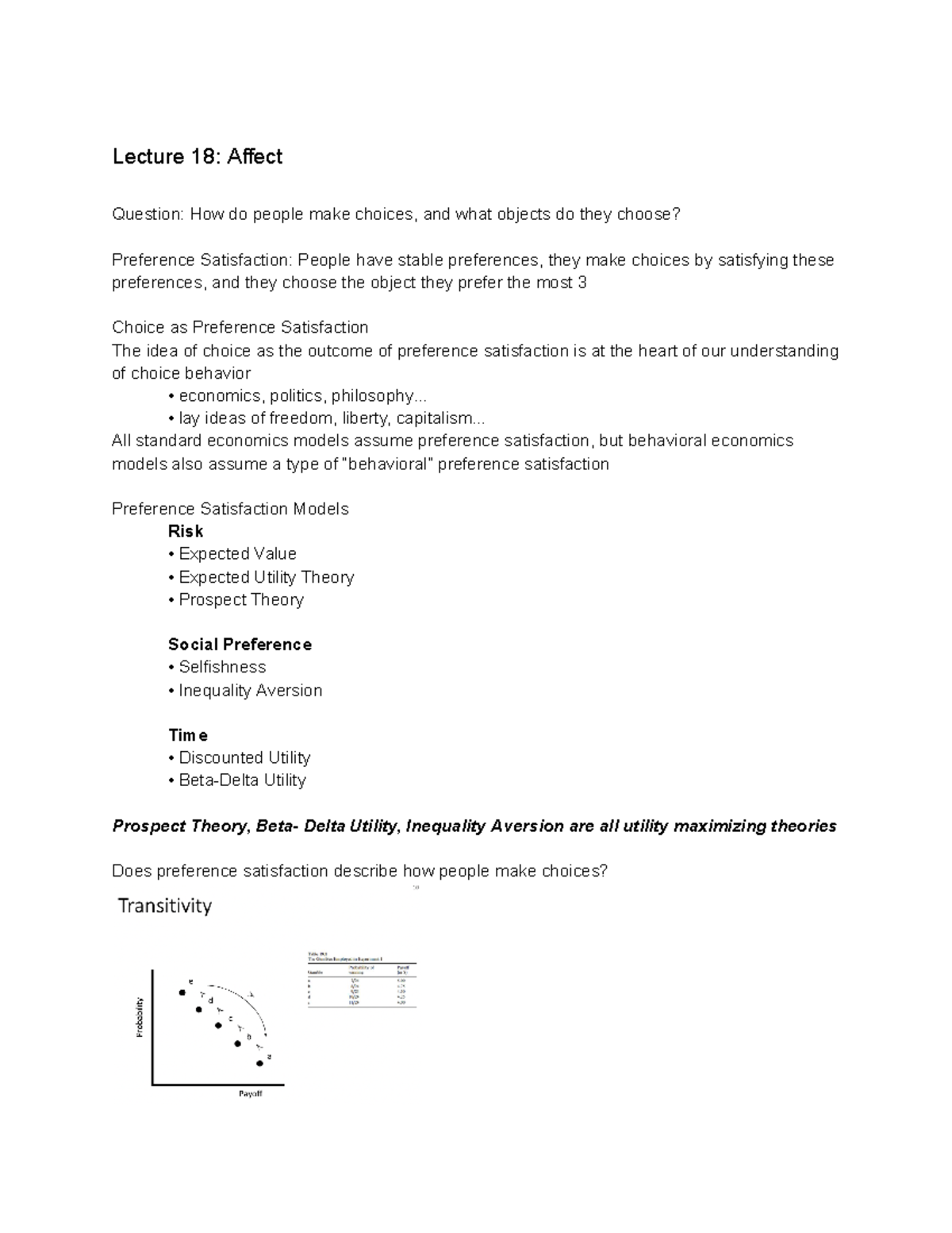 PPE EXAM 3 - PPE EXAM 3 Notes - Lecture 18: Affect Question: How do ...
