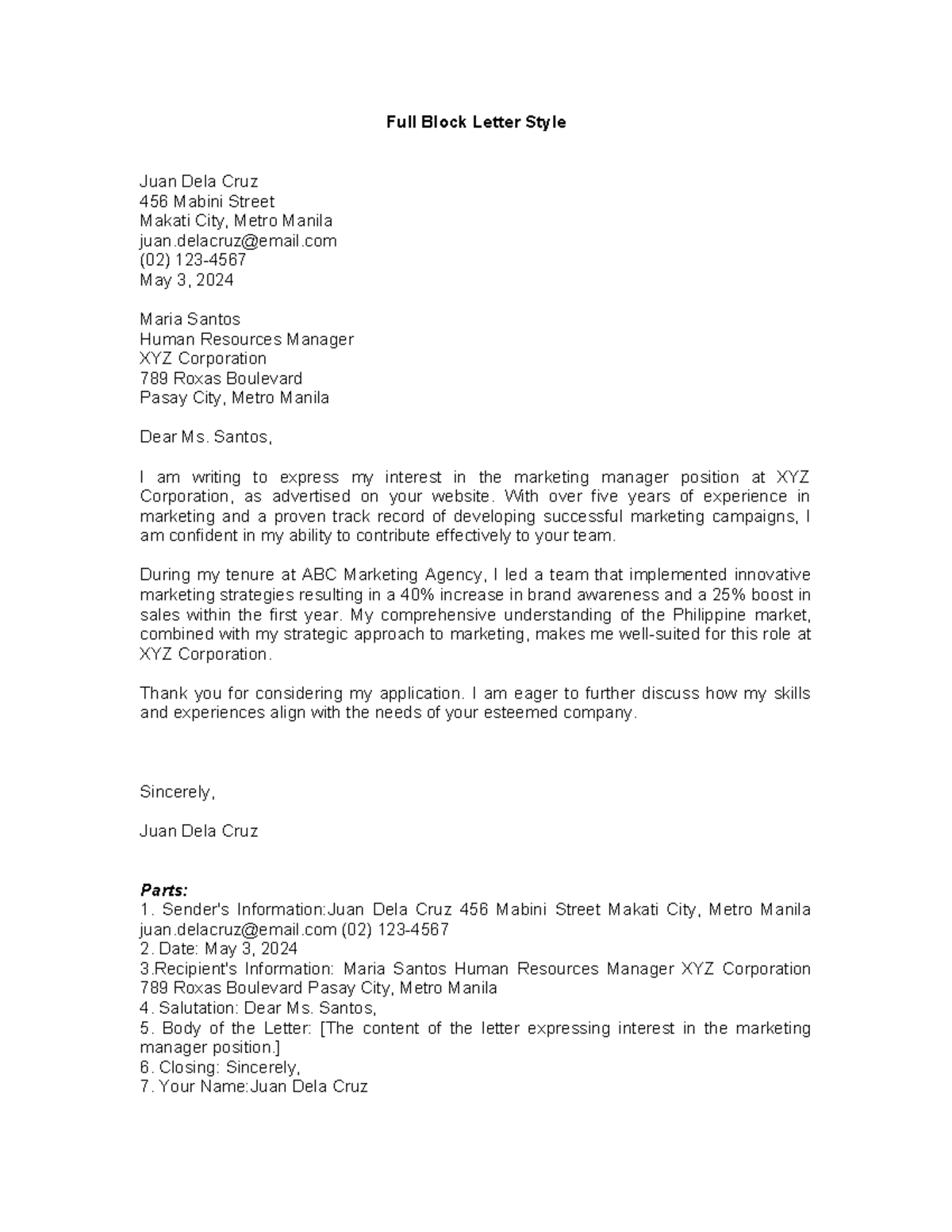 Full Block Letter Style - Santos, I am writing to express my interest ...