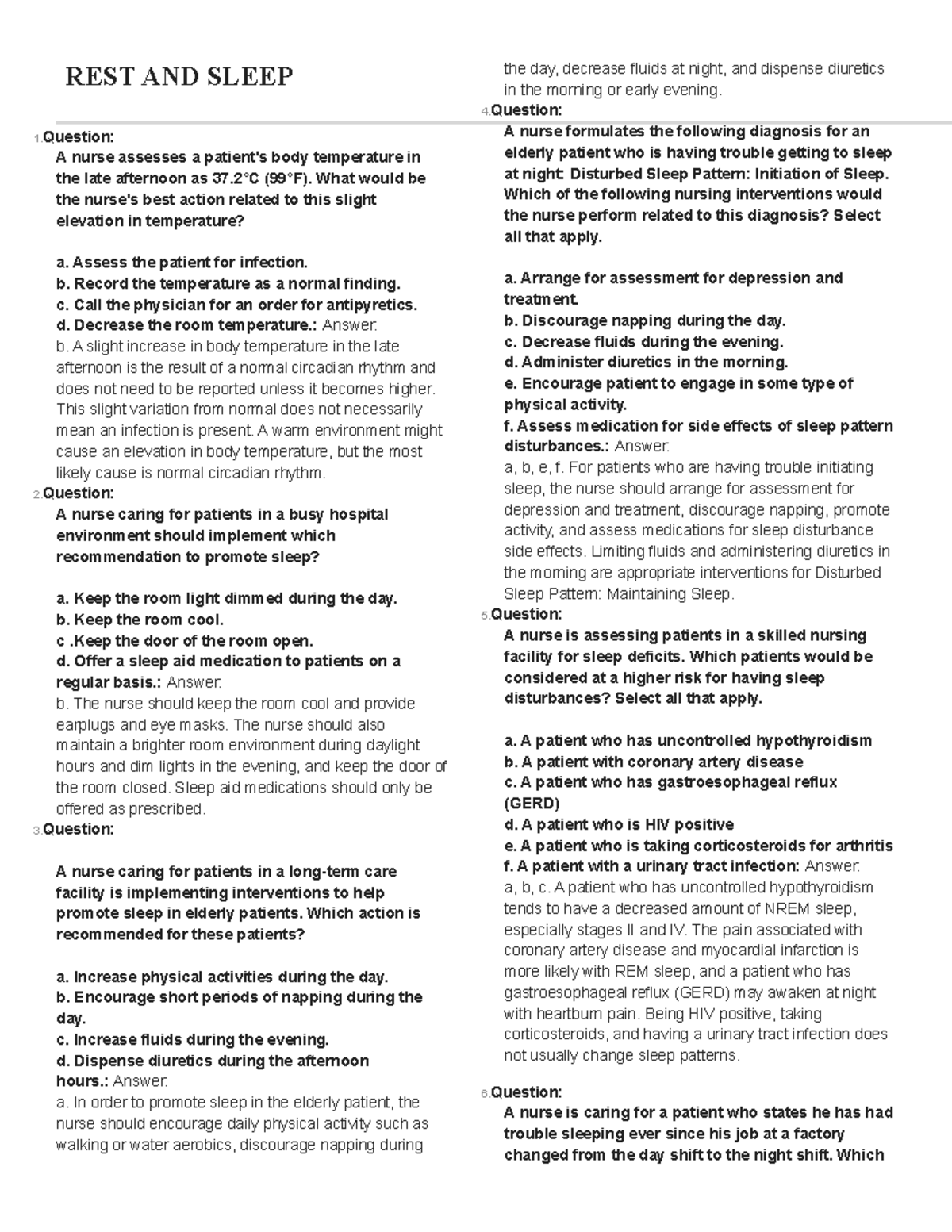 Sleep-Disorders - happy reading! - REST AND SLEEP 1: A nurse assesses a ...