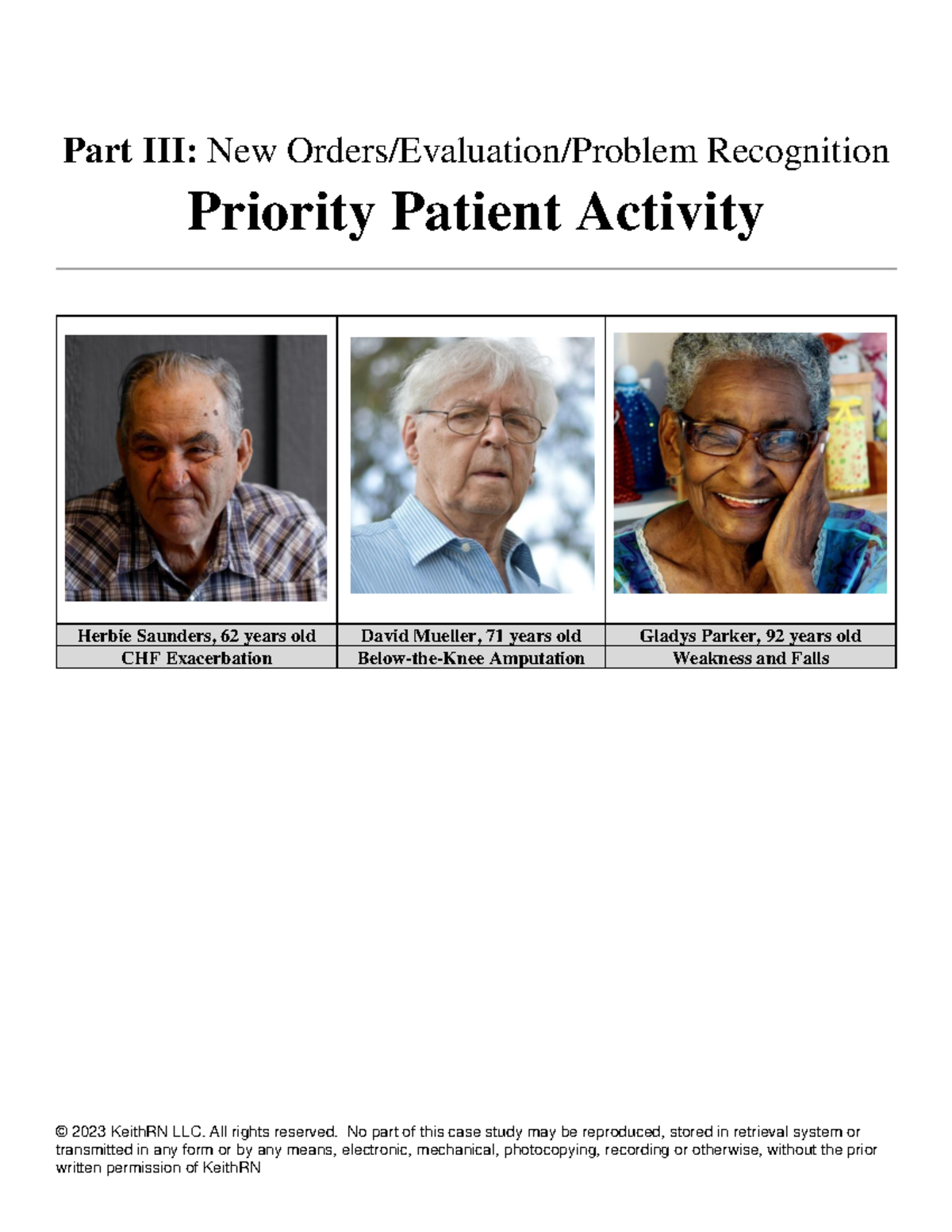 KeithRN Case Study Priority Patient Activity - © 202 3 KeithRN LLC. All ...