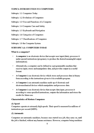 Introduction to computers - S defines a computer as a device that works ...