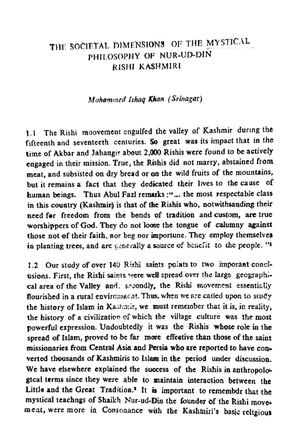 Rishi Tradition - THE SOCIETAL DIMENSIONS OF THE MYSTICAL PHILOSOPHY OF ...