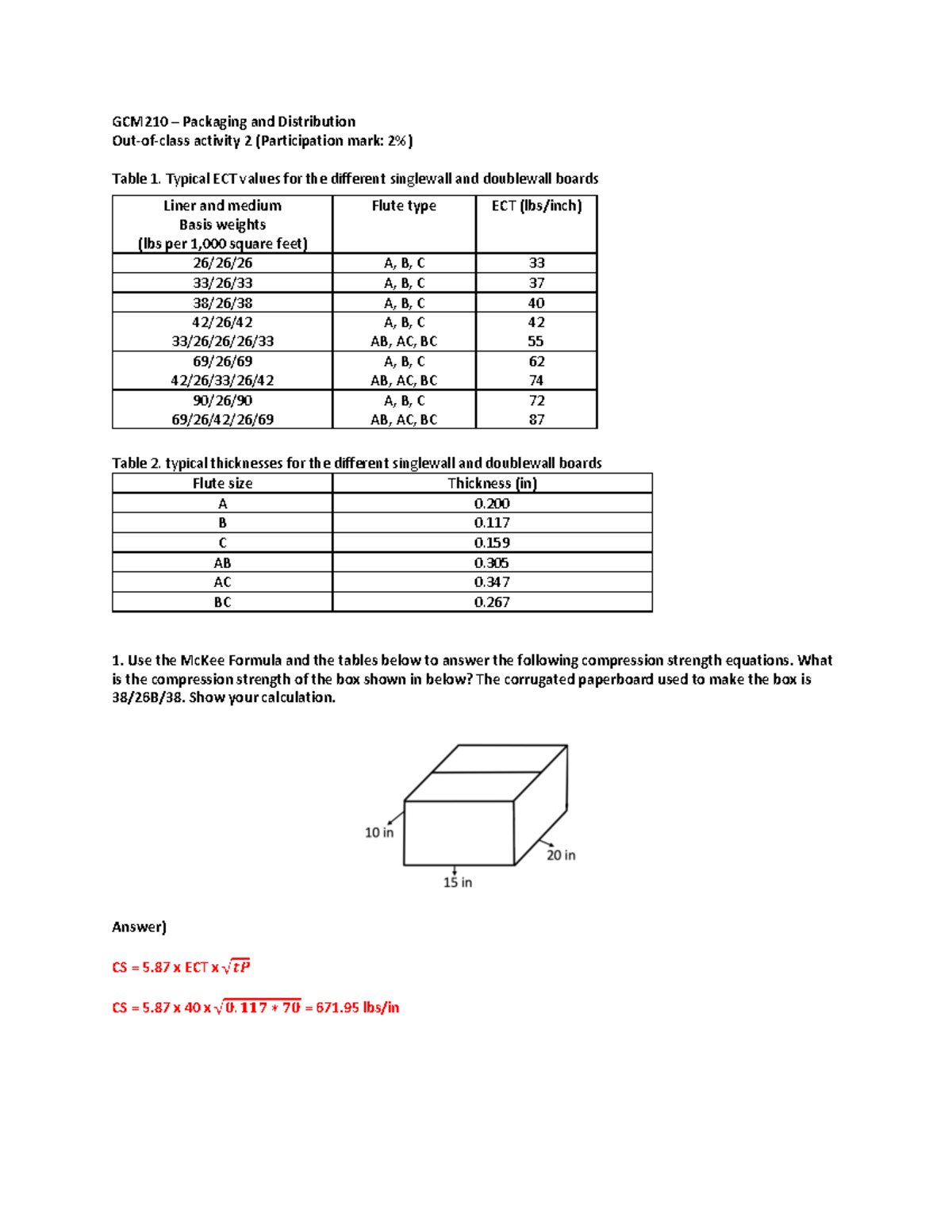 GCM210 CH8 Out-of-Class activity 2 W2020 - GCM210 – Packaging and ...