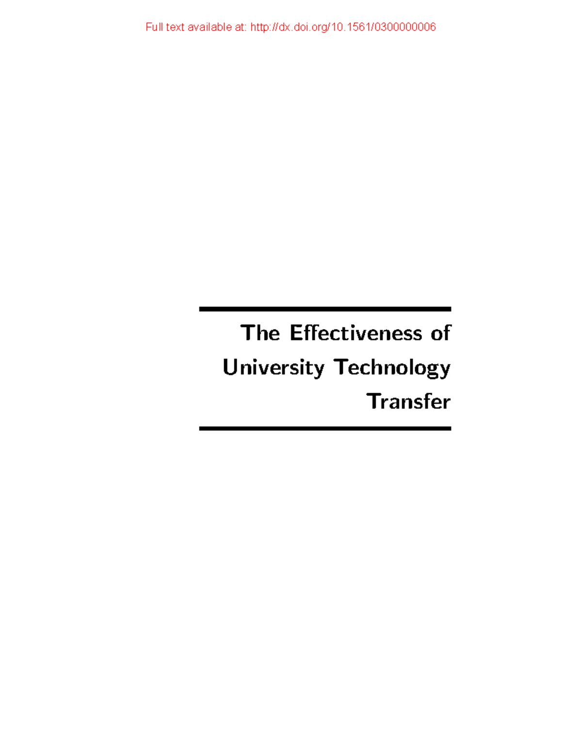 9781933019826-summary - The Effectiveness of University Technology ...