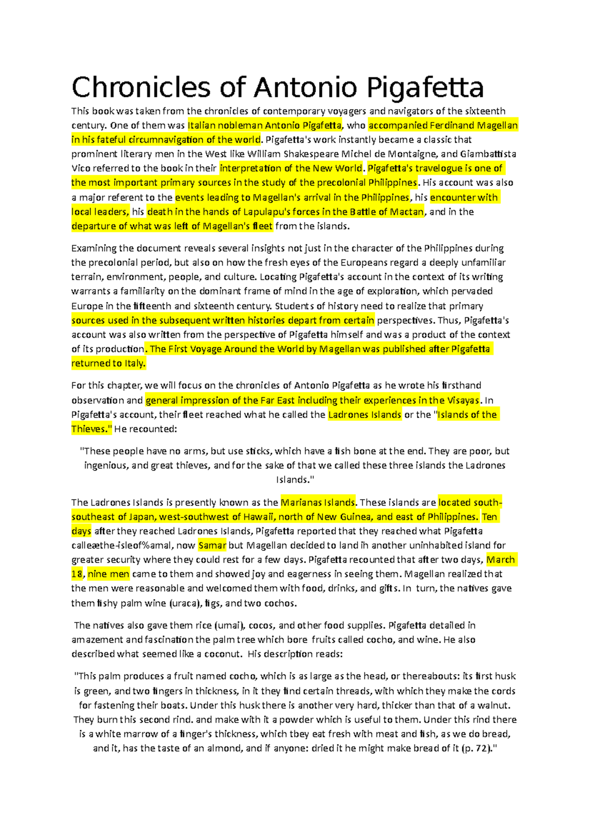 Chronicles of Antonio Pigafetta - One of them was Italian nobleman ...