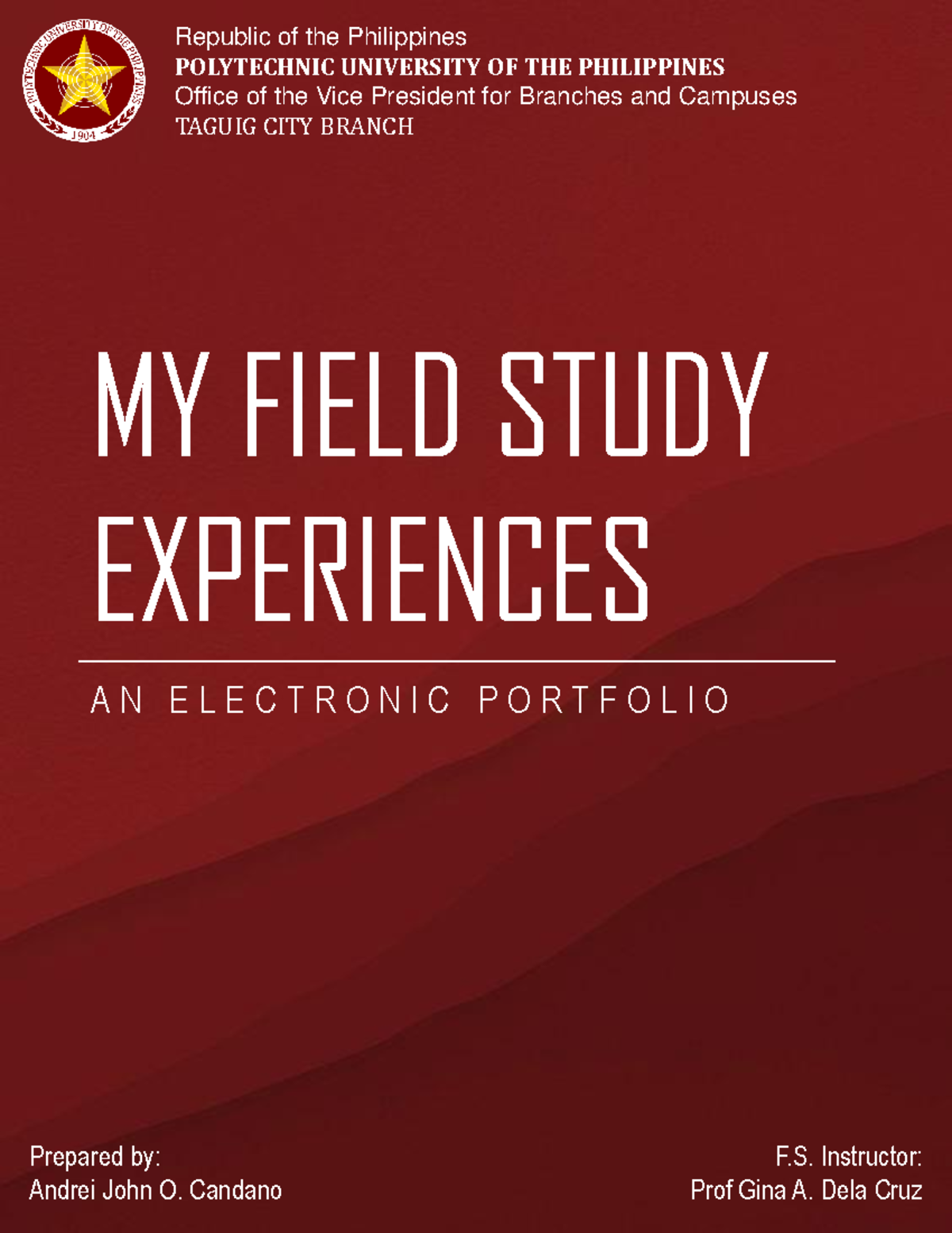 E- Portfolio - Field Study - MY FIELD STUDY EXPERIENCES A N E L E C T R ...