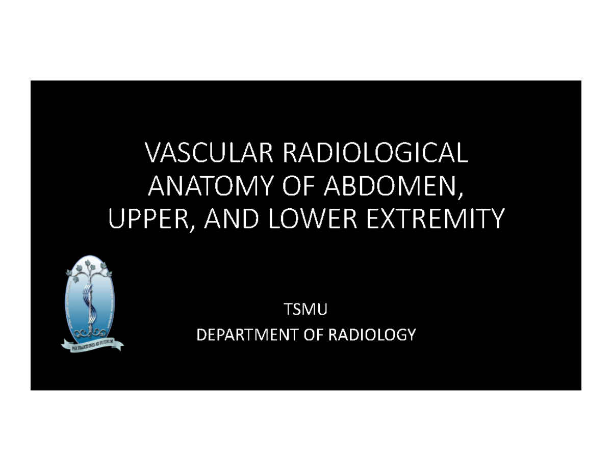 V4 - (vessels part 2) Vascular Radiological Anatomy OF Abdomen, Upper ...