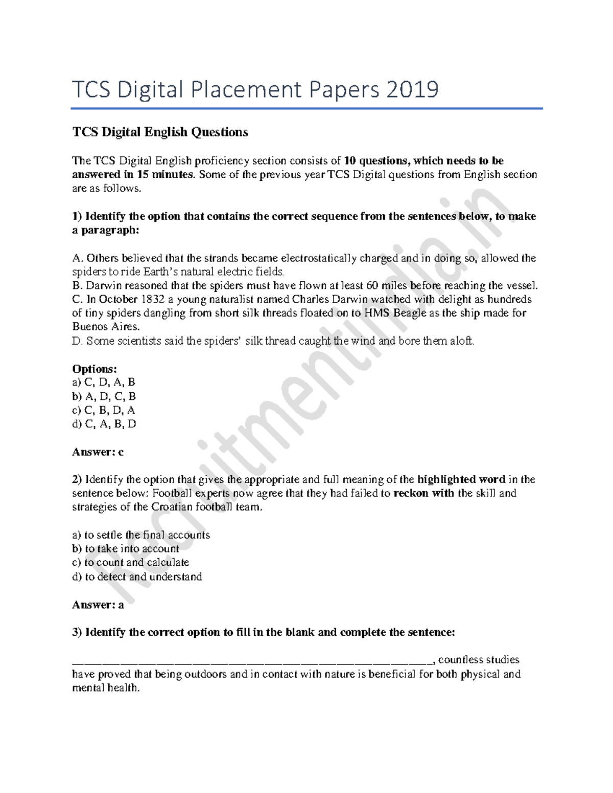 Placement Papers SET1 - THIS PDF WILL SURELY HELP YOU TO LEARN - Engg ...