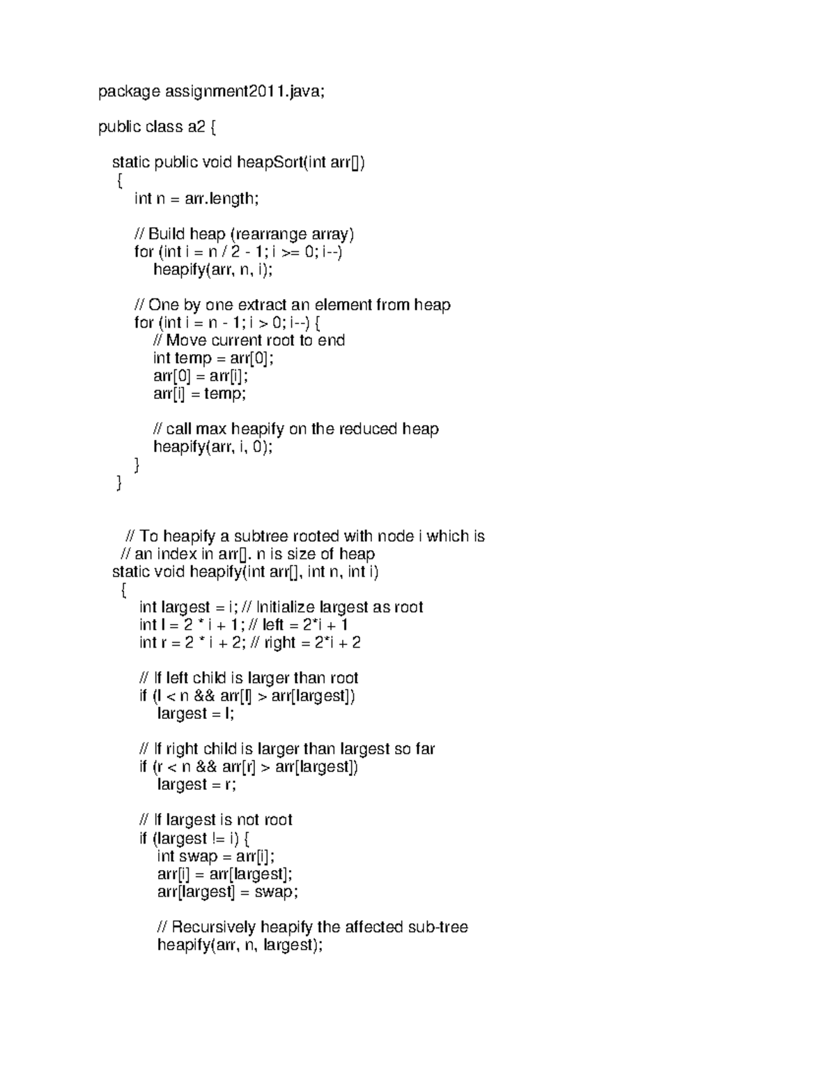 A2 - Solution for Assignment-2 - package assignment2011; public class ...