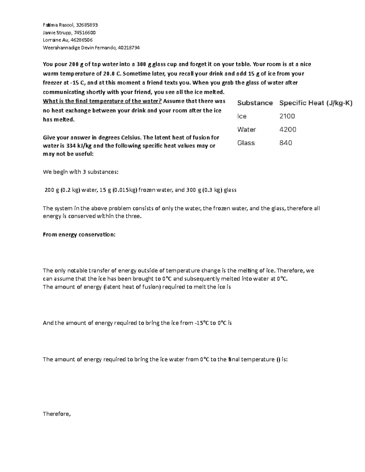 T09 Physics 20 Tutorial Answers And Notes Fatima Rasool 32685893 Jamie Strupp 74516600