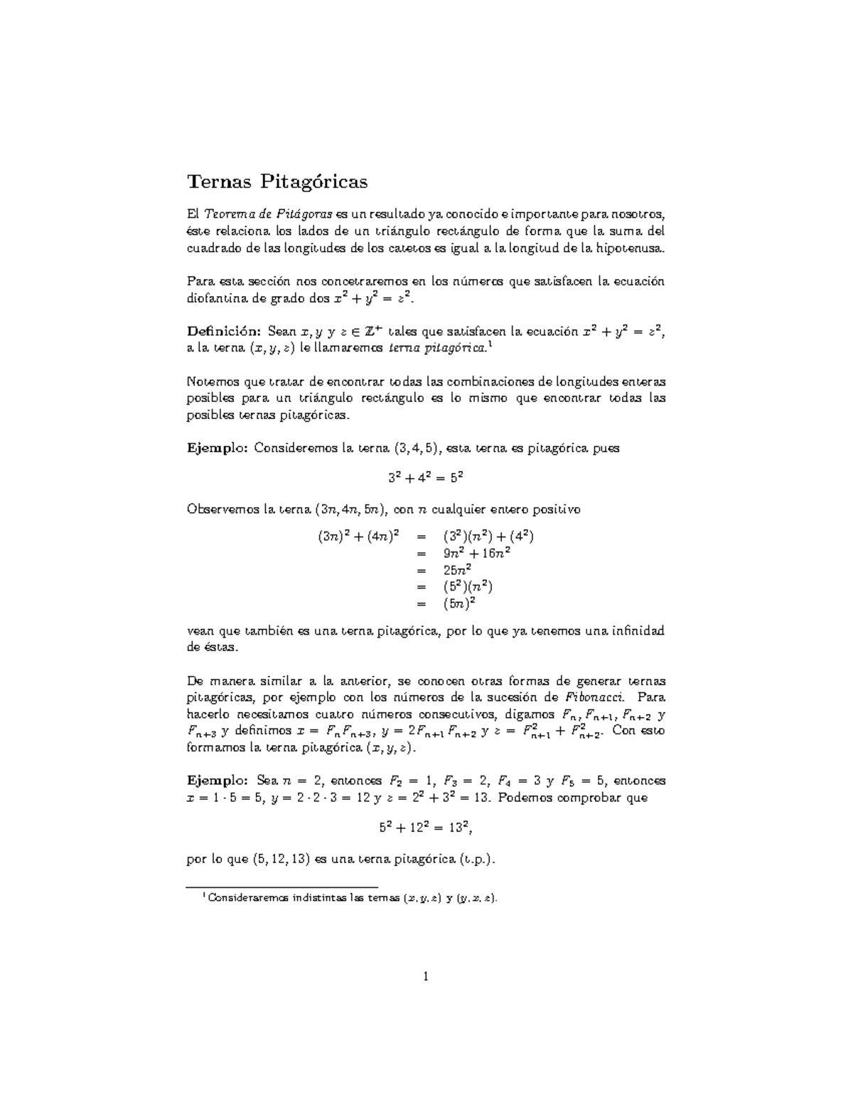 3 5 Ternas Pitag ricas Ternas Oricas El Teorema De Agoras Es Un
