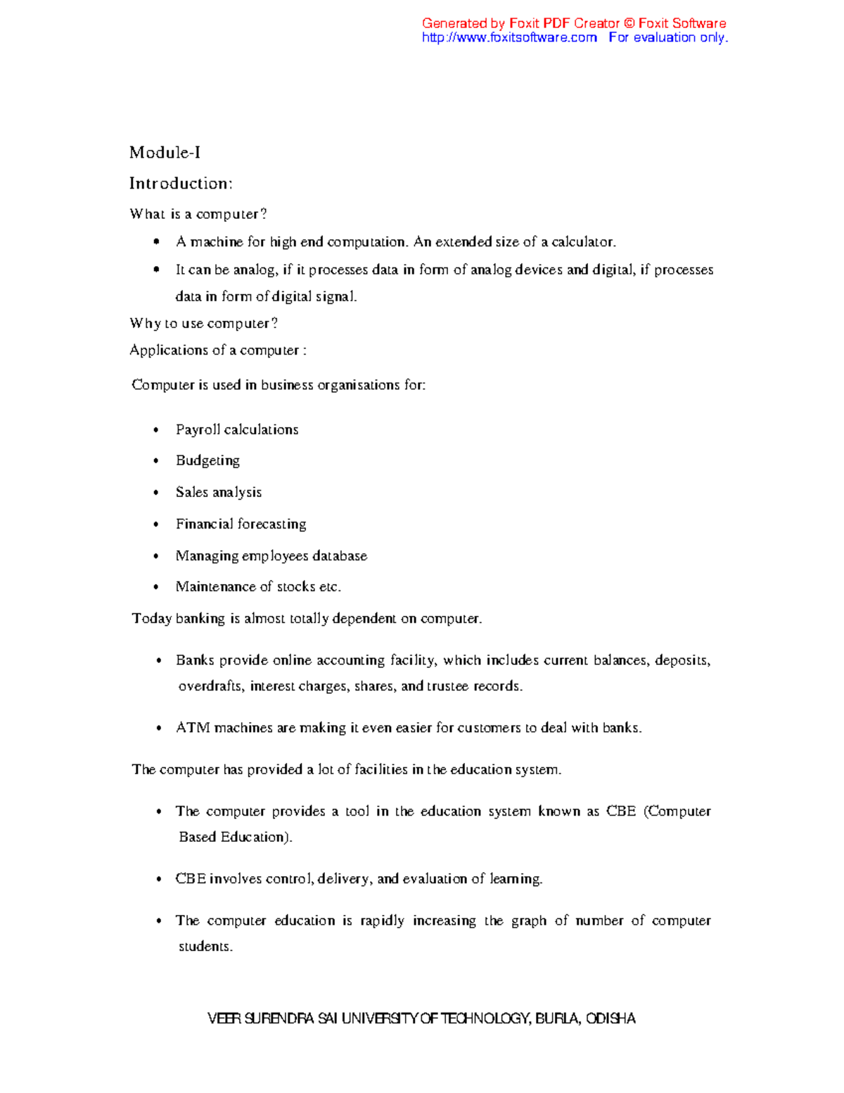 Computer Organization - Module-I Introduction: What is a computer? - A ...