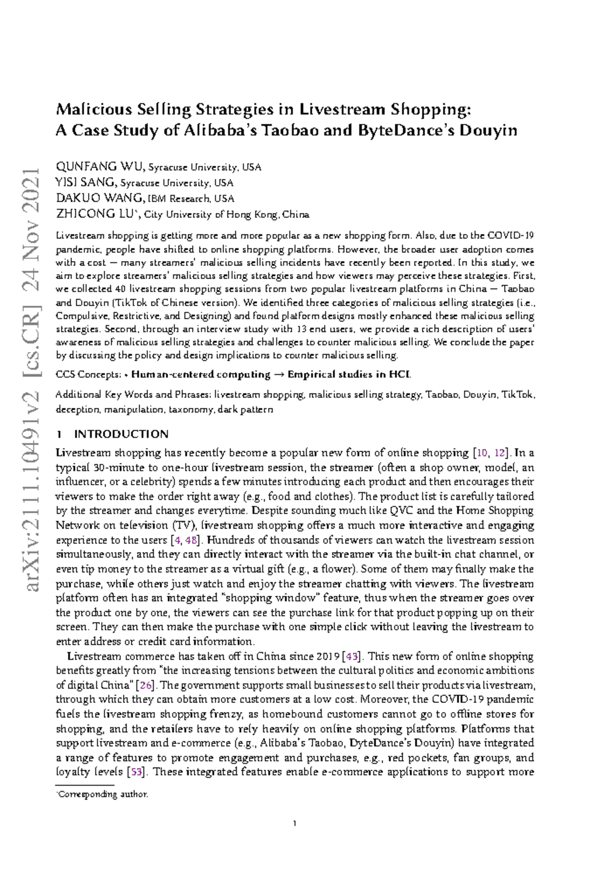 Malicious Selling Strategies in Livestream Shopping- A Case Study of Alibaba’s Taobao and Byte ...