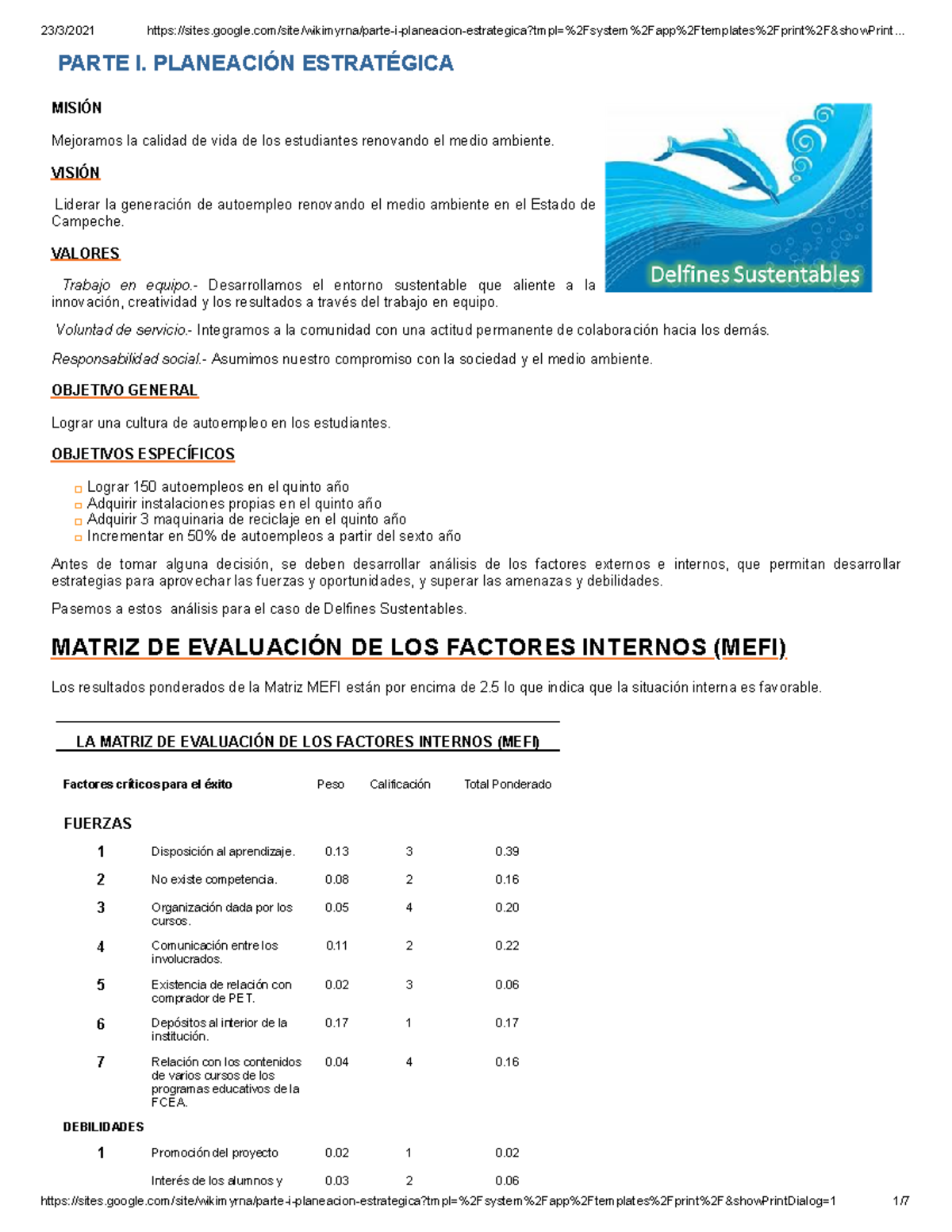 Parte-i-planeacion-estrategica MEFI - LA MATRIZ DE EVALUACIÓN DE LOS ...