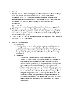 Physics Lab 1 - ndxkjshdxuiwnexdcsnx - Lab 1: Electric Interactions I ...