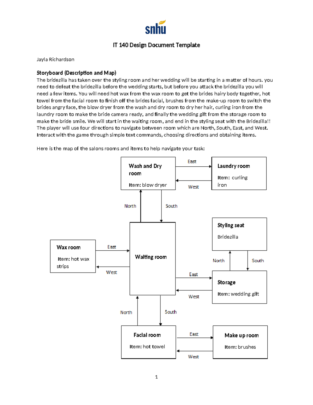 Project one IT 140 - IT 140 Design Document Template Jayla Richardson ...