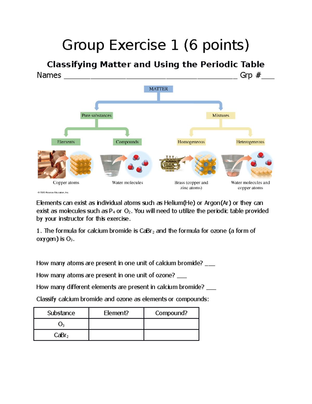 Group Exercise 1 RAR CHEM 108 - CHEM 108 - CSN - Studocu