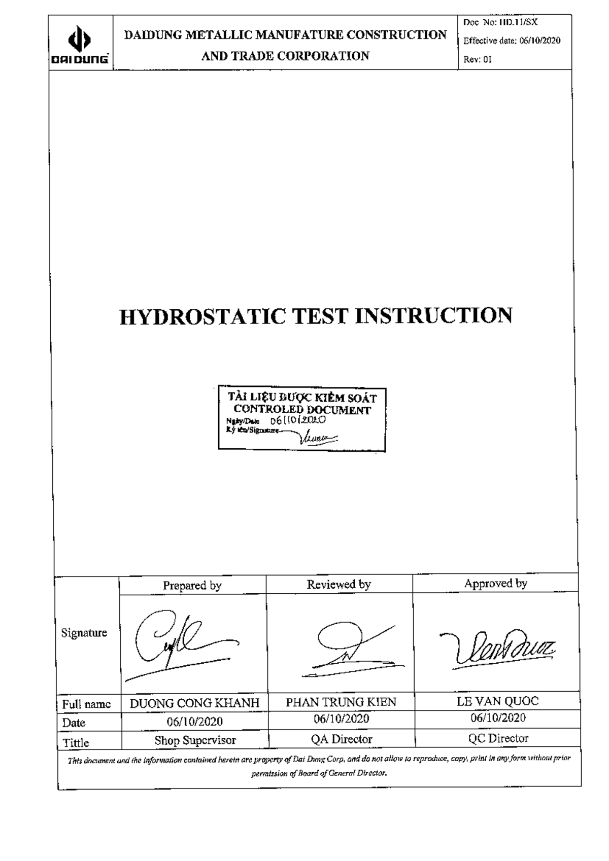 2. HD.11.SX- Hydrostatic TEST Instructon - Engineering Mechanics - Studocu