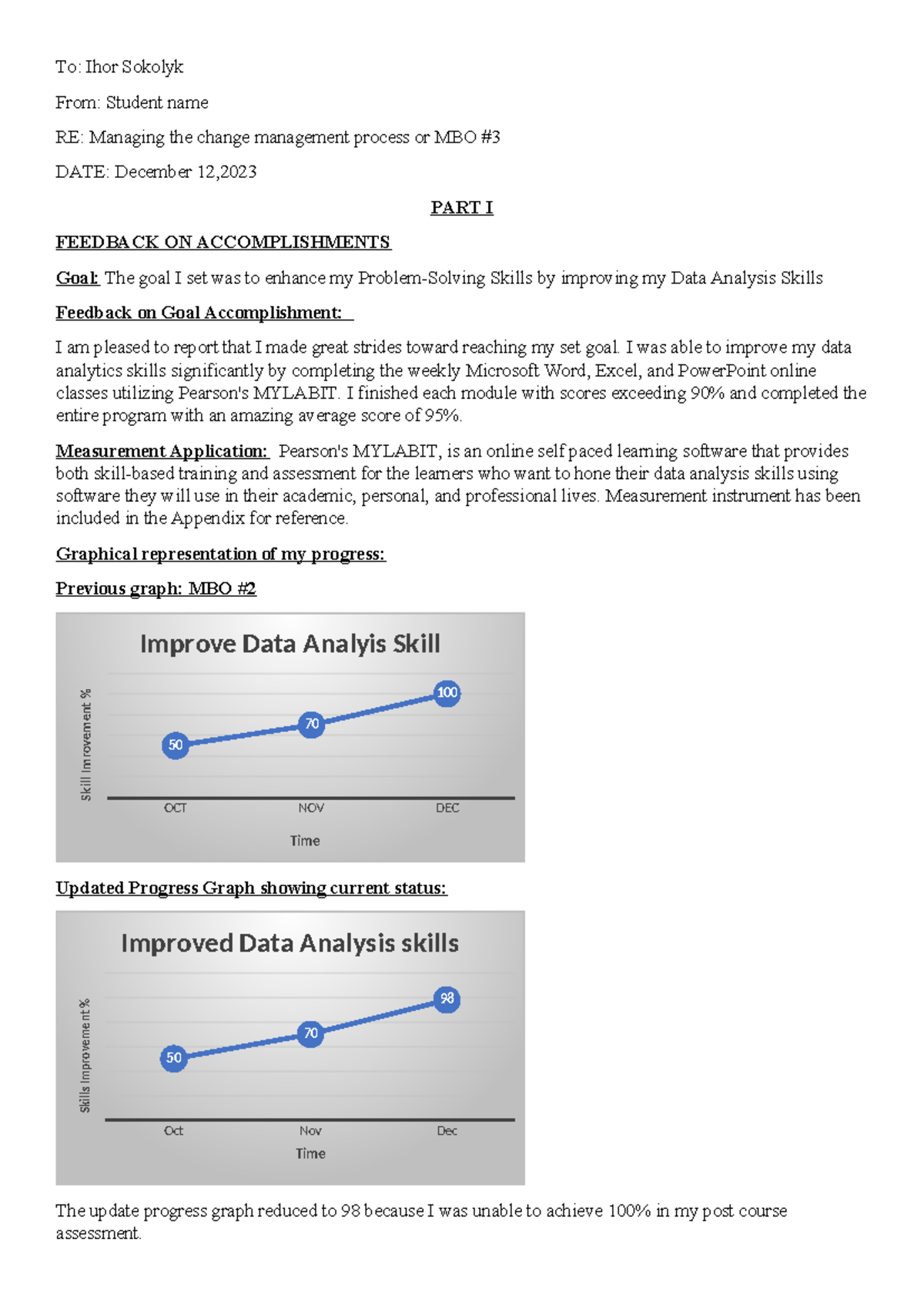 MBO #3 Reflection - MBO assignment 3 - To: Ihor Sokolyk From: Student ...
