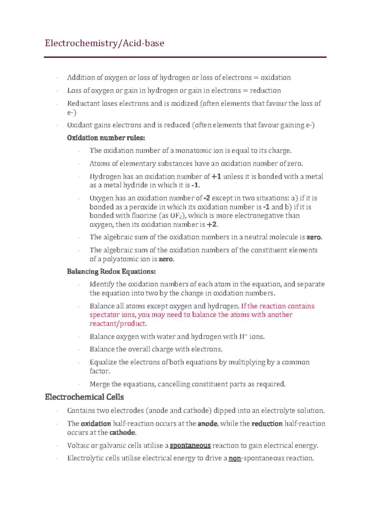 QCE Electrochemistry Notes - Warning: TT: undefined function: 32 ...