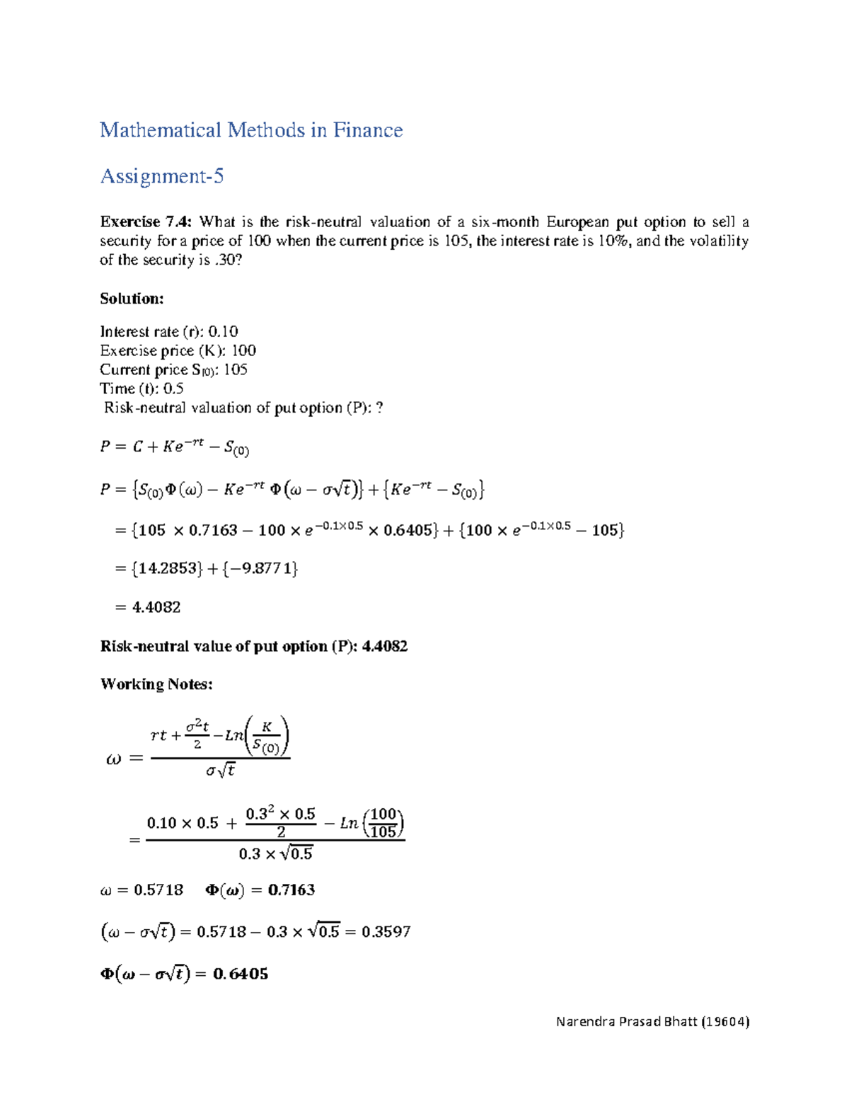 Mathematical Methods In Finance Assignments Warning Tt Undefined Function 32 Mathematical