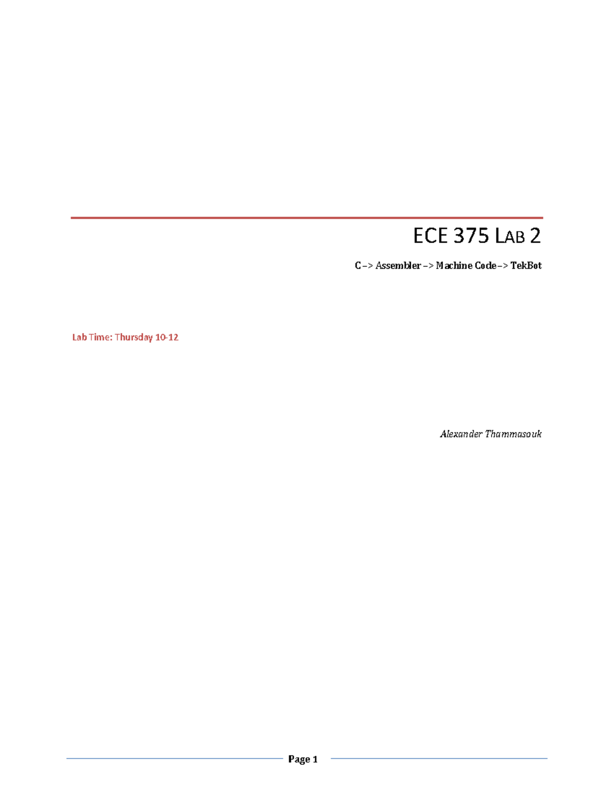 Lab 2 Report - Warning: TT: undefined function: 32 ECE 375 LAB 2 C –> Assembler –> - Studocu