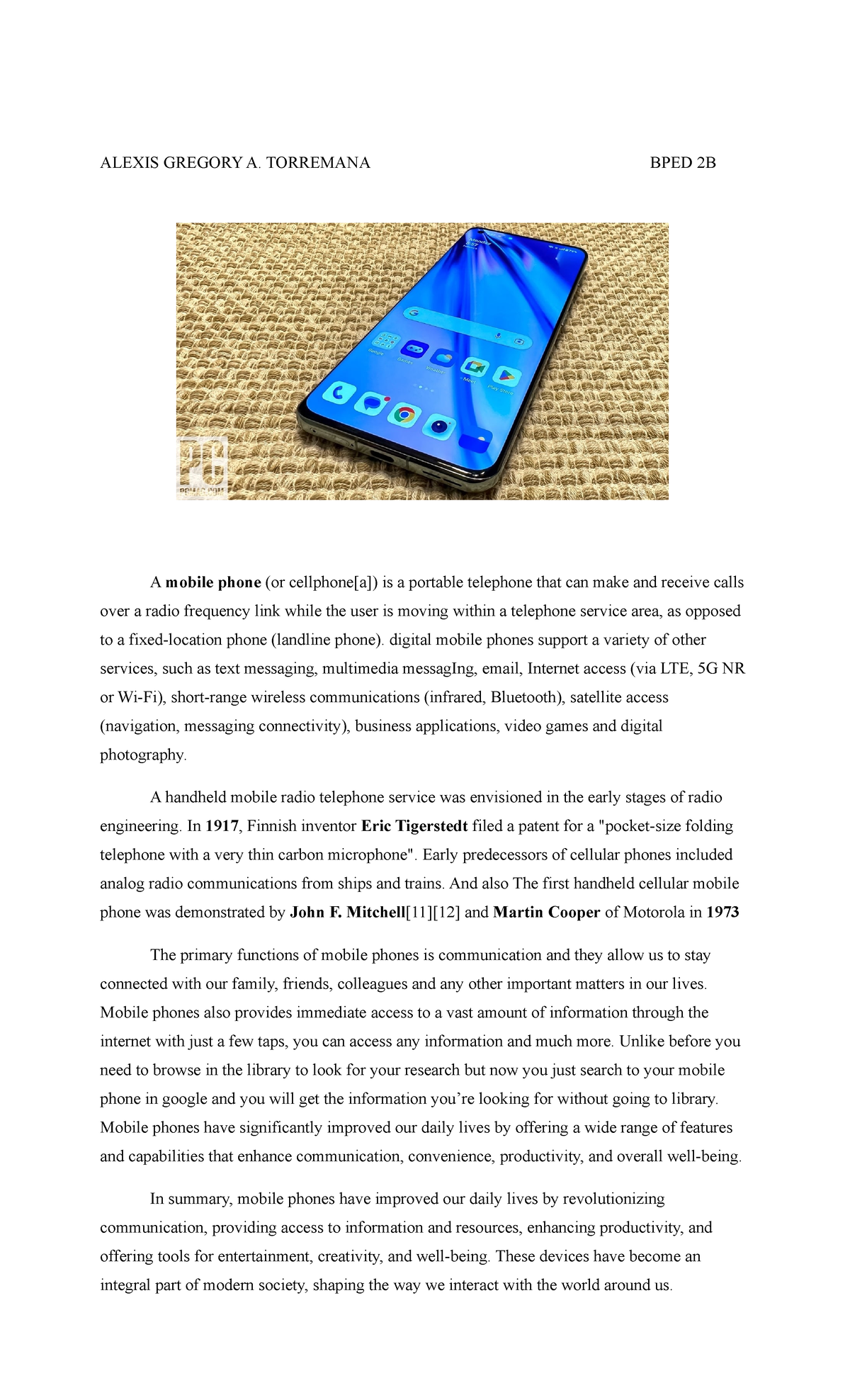 STS Activity - assignments about technology - ALEXIS GREGORY A ...