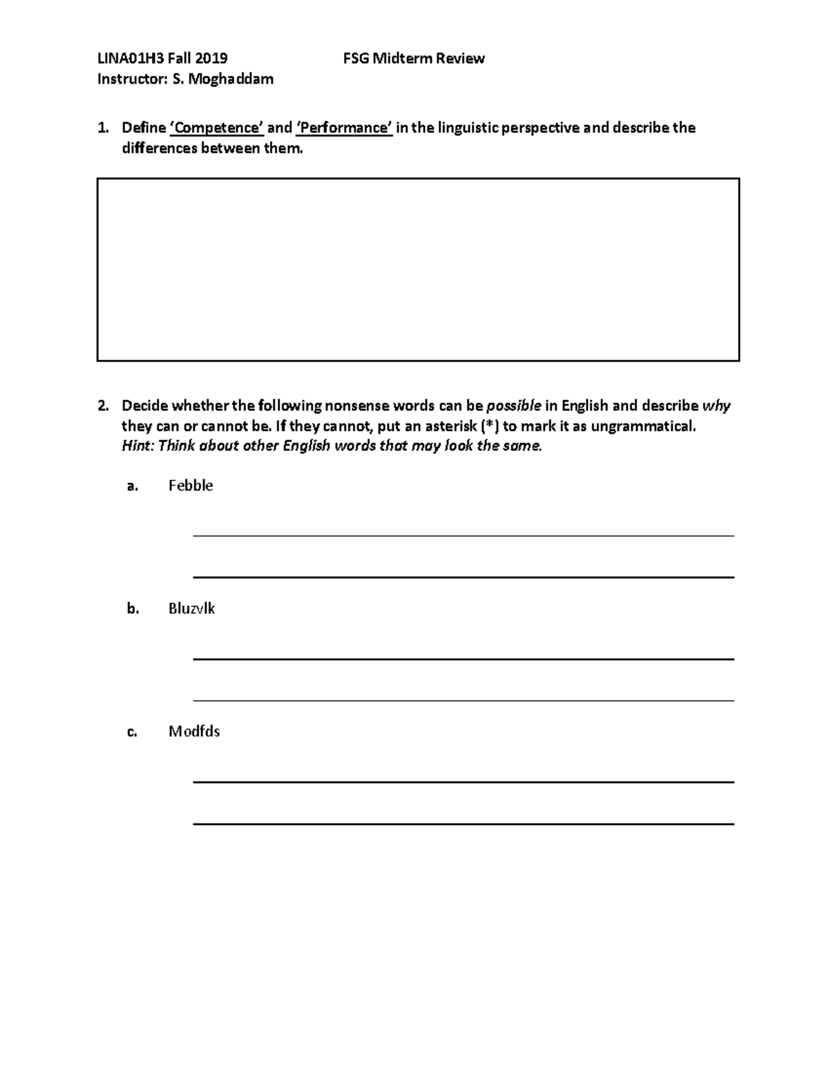 Midterm 21 October 2019 Questions Warning Tt Undefined Function 32 Warning Tt Undefined