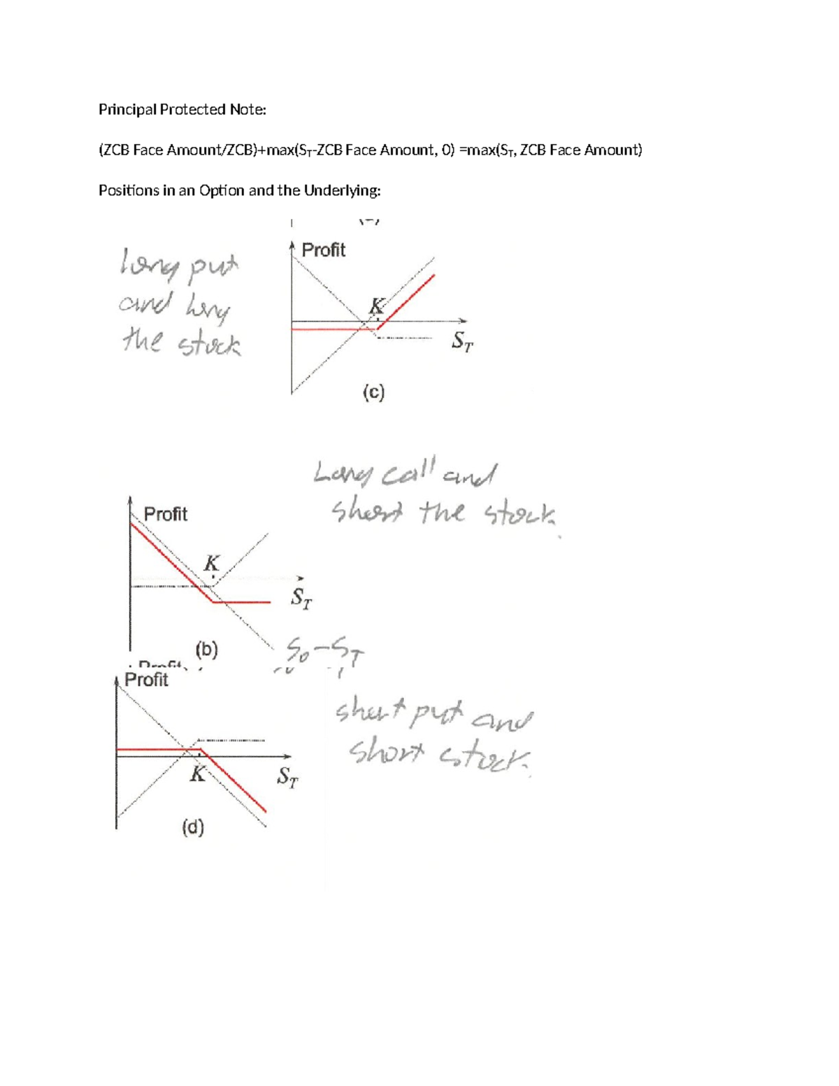 Formulars - summary of formulas - Principal Protected Note: (ZCB Face ...