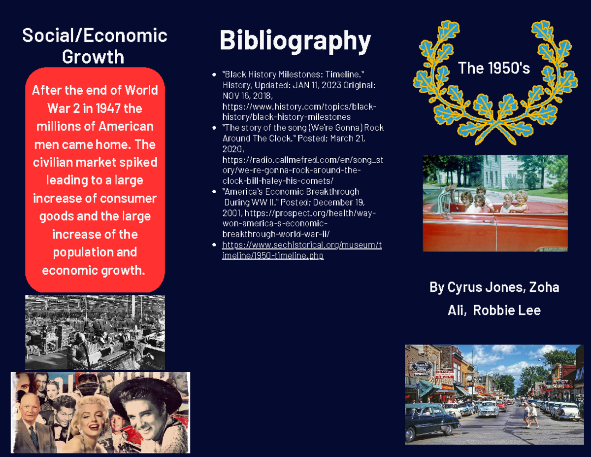 1950s presentation - By Cyrus Jones, Zoha Ali, Robbie Lee After the end ...