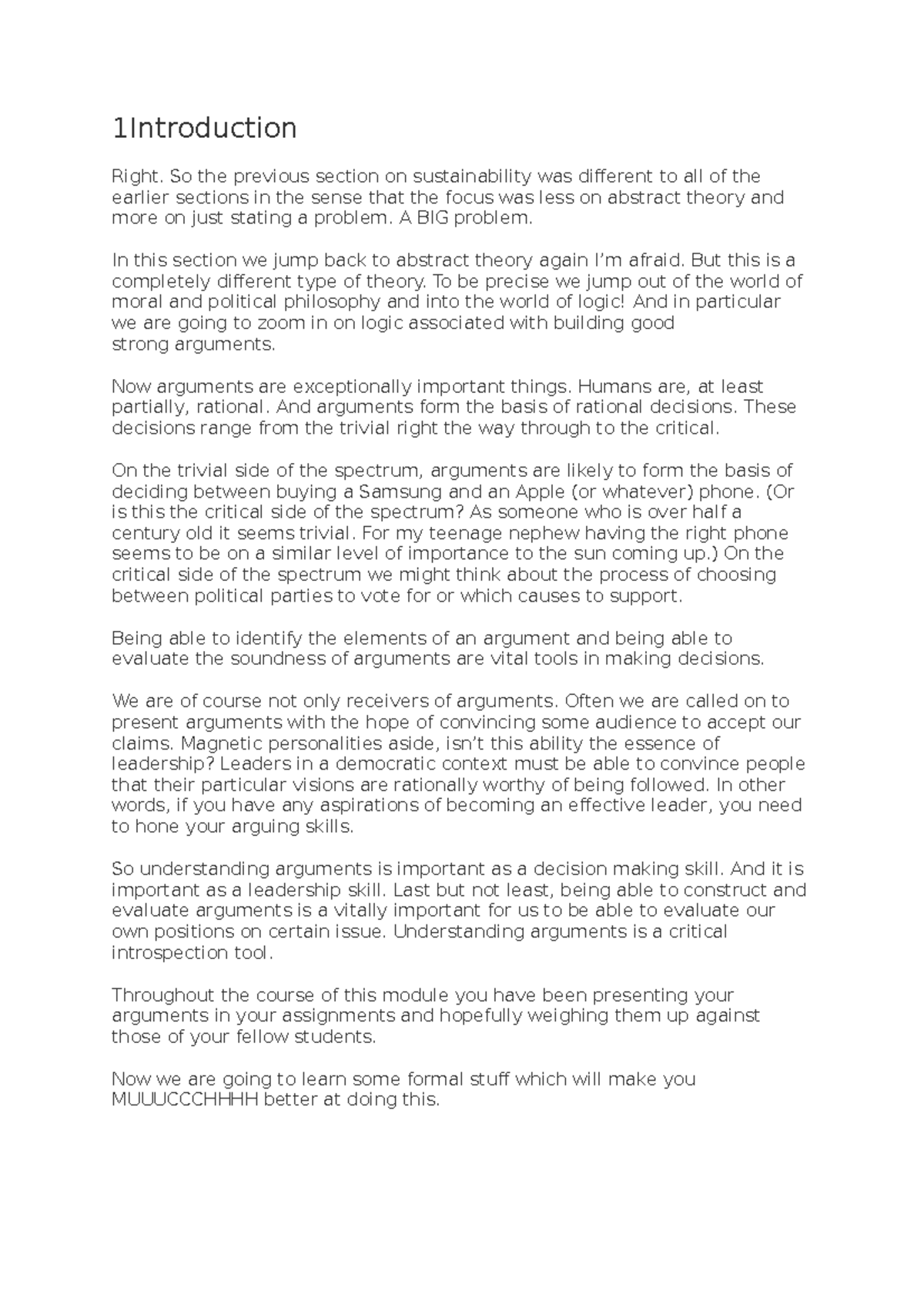 ASS 8 - assessment 8 - 1Introduction Right. So the previous section on ...