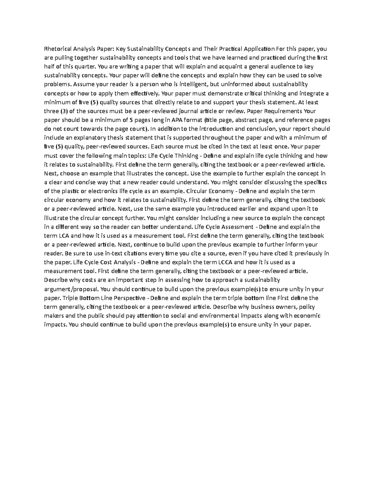 Rhetorical Analysis Paper - You are writing a paper that will explain ...
