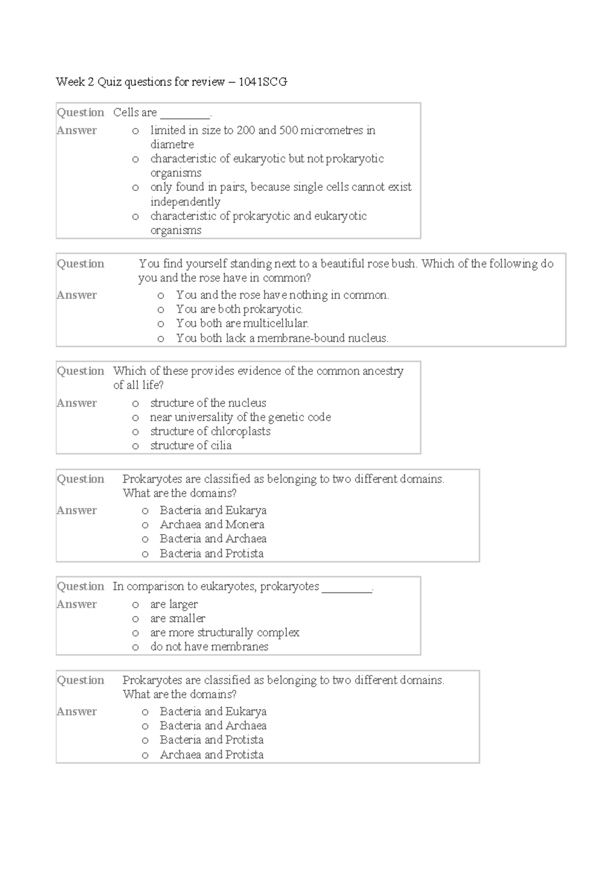 Week 2 Quiz Questions Practice Quiz Q s For Biological Systems Week
