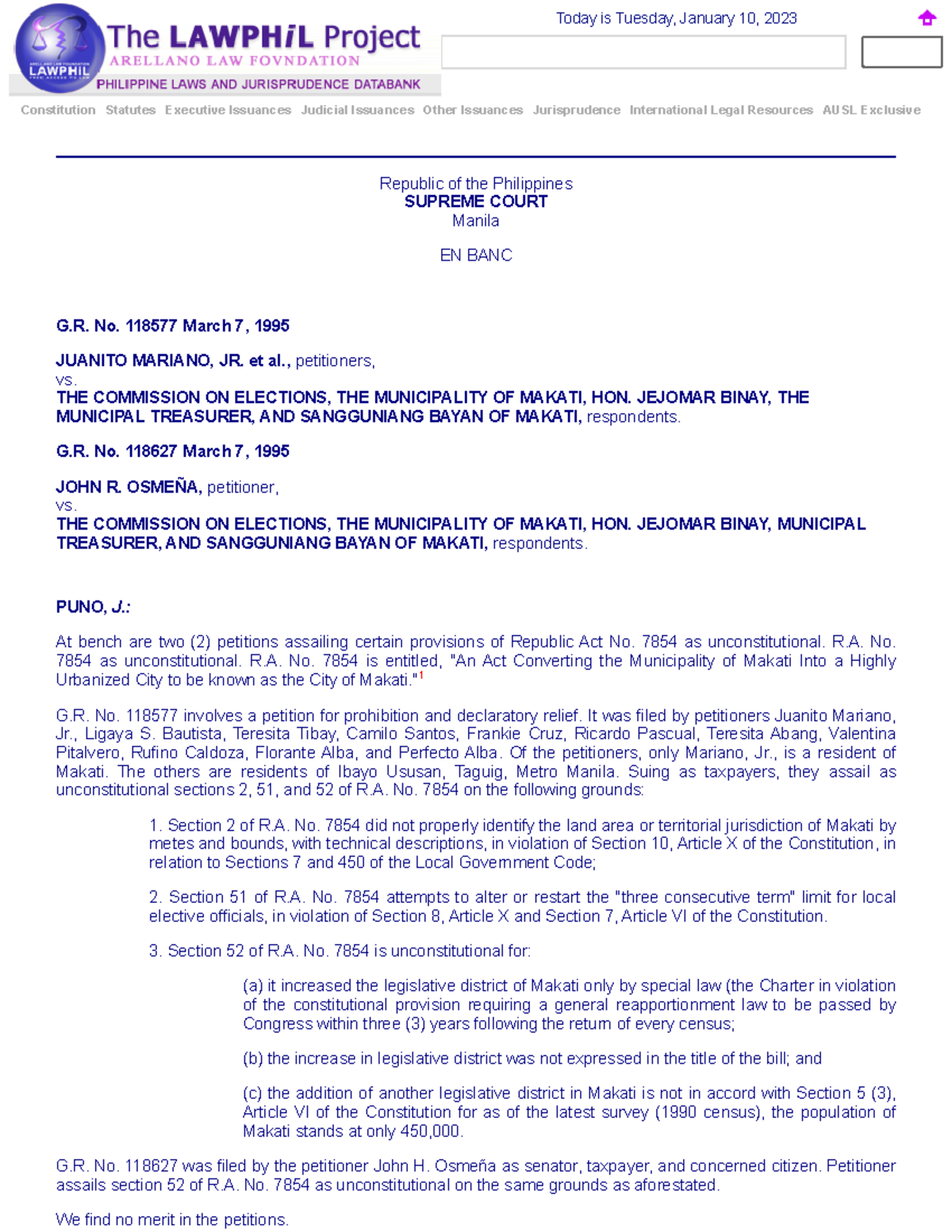 Dumlao v. Comelec, 95 SCRA 392 - Constitution Statutes Executive ...