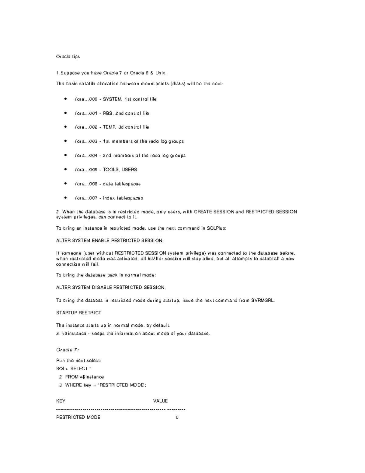 Ebook Oracle Scripts Tips Oracle Tips 1 You Have Oracle 7 Or Oracle 8 And Unix The Basic 9002